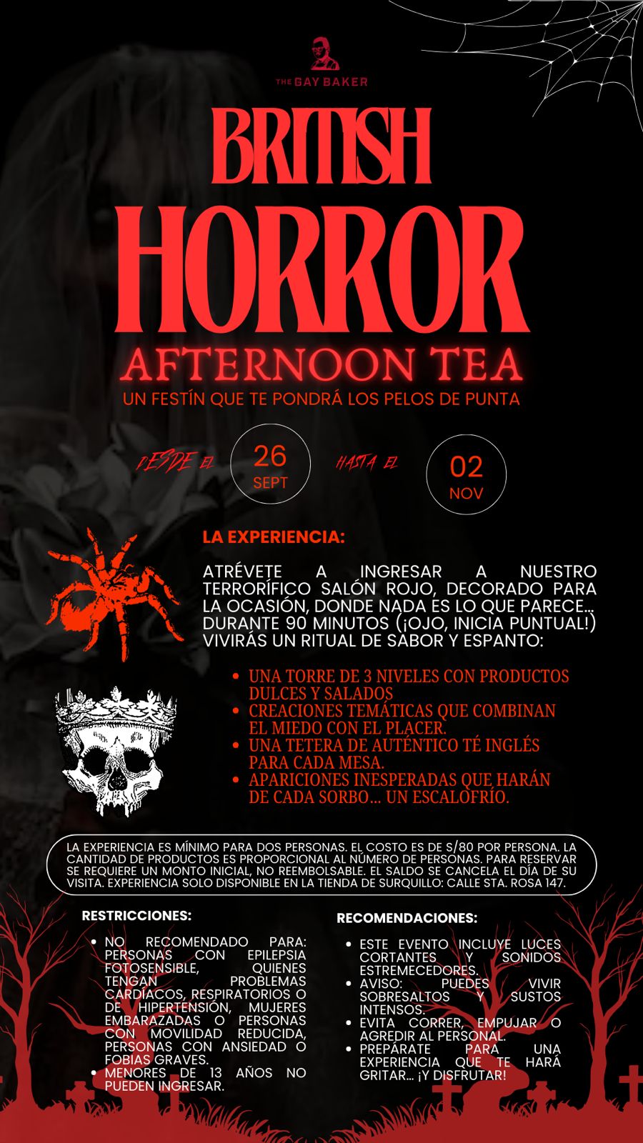 British Horror Afternoon Tea Time - Experiencia MESA 24/7 - The Gay ...